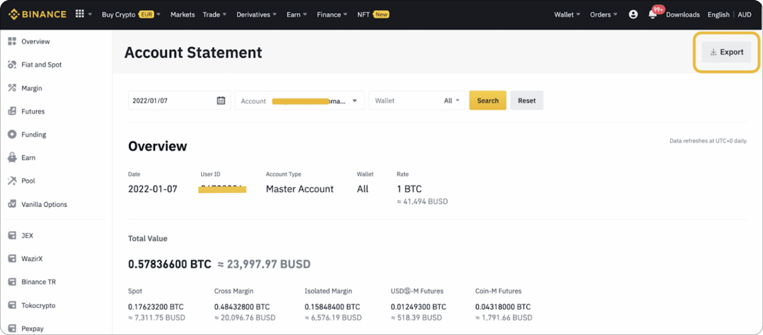 How to Generate and Export Your Binance Account Statement - Unrealfi ...