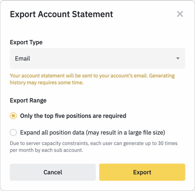 How to Generate and Export Your Binance Account Statement - Unrealfi ...