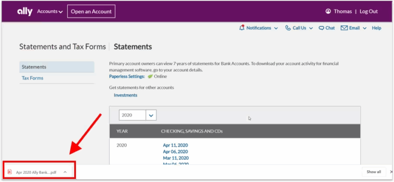How to Get a Ally Bank Statement - Unrealfi Mortgage
