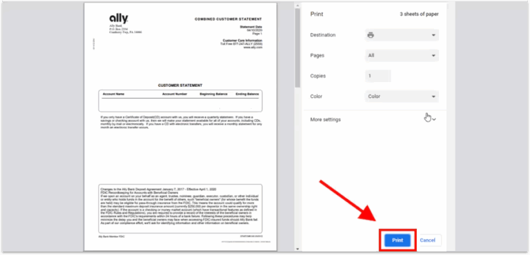 How to Get a Ally Bank Statement - Unrealfi Mortgage